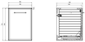 Cersanit S1022-012 -Závěsná koup. skříňka s košem na prádlo MILLE 40x45 cm černá