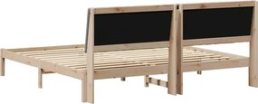 Rám postele s čelo Hnědá 200 x 200 cm Masivní borové dřevo 3394401