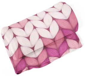Sablio Deka Tříbarevné růžové pletení - 190x140 cm