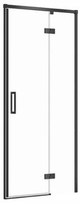 Cersanit Larga, křídlové dveře do otvoru 90x195cm, pravé provedení, 6mm čiré sklo, černý profil, S932-124