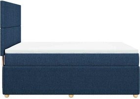 Box spring postel s matrací modrá 160x200 cm textil 3294406