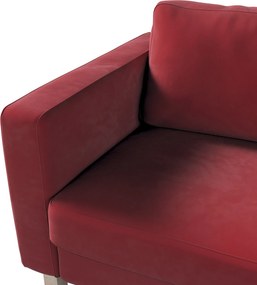 Potah na pohovku IKEA  Karlstad 3-místná, nerozkládací, krátký barva červená látka lesklé, sametová