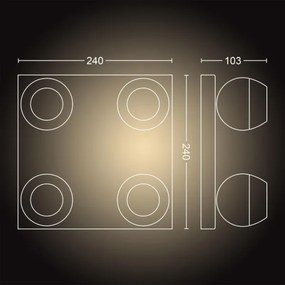 Philips 50474/30/P6 - LED Stmívatelné bodové svítidlo Hue BUCKRAM 4xGU10/5W/230V