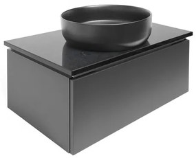 Koupelnová skříňka s kamennou deskou SAT Feel 80x30x46 cm antracit mat SATFEEL80ANTTK