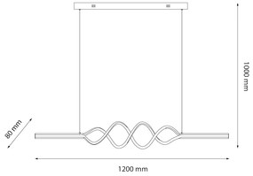 Závěsné LED svítidlo Anacona, 1x LED 36w, 4000k, g/b