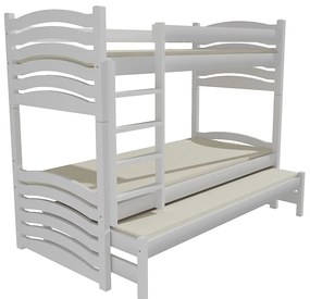 Patrová postel s výsuvnou přistýlkou PPV 021 80 x 200 cm - bílá