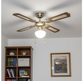ZEVENTI - Stropní ventilátor NAVAGIO 1xE27/60W/230V hnědá 03804-OEM