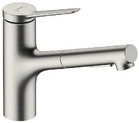 Hansgrohe Zesis M33 - Dřezová baterie 150, s výsuvnou sprškou, sBox lite, vzhled nerezu 74803800