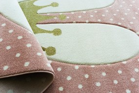 BE Dětský koberec Smart Kids 22414 PINK - růžový obdélníkový, králík Rozměr: 120x180 cm