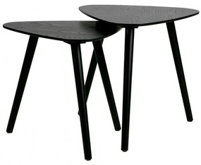 Dřevěný stolek Nila – sada 2 ks 40 × 40 × 40,45 × 45 × 45 cm WOOOD