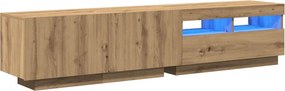 TV stolek s LED dub artisan 180x35x40 cm kompozitní dřevo 3329164