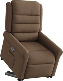 Zvedací polohovací křeslo hnědé textil 3303318