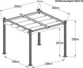 LANIT PLAST, s.r.o. hliníková pergola LANITPLAST SOLO 33 LG2079