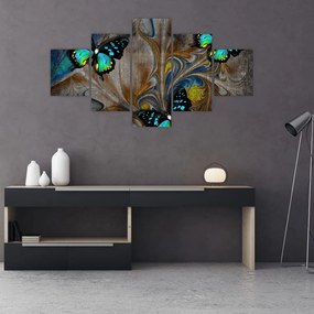Obraz - Zářiví motýli na obraze (125x70 cm)