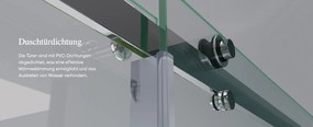 design sprchové posuvné dveře TERAMO 4 - CHROM 100-150cm Velikost: 110