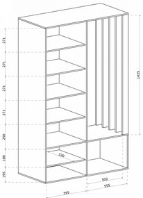 Předsíňová stěna MILON | 100 cm | se zrcadlem | UNI provedení | kašmír