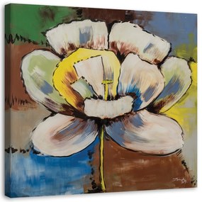 Obraz na plátně Barevná květina jako malovaná - 60x60 cm