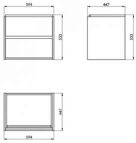 Cersanit - Crea skříňka pod umyvadlo 60cm, bílá lesklá, S924-003