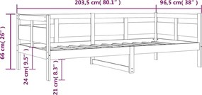 vidaXL Válenda masivní borové dřevo 90 x 200 cm [820297] Barva: Bílá