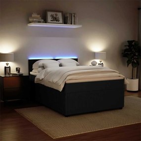 Box spring postel s matrací černá 140 x 190 cm samet 3290036