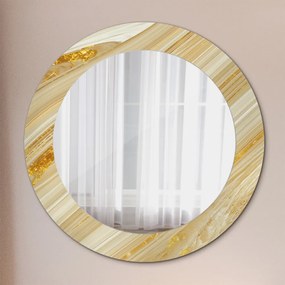 Kulaté zrcadlo s dekorem Zlatý abstrakt fi 60 cm