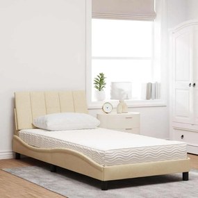 Postel s matrací Hanko krémová 100 x 200 cm textil 3310515