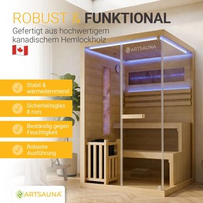 Artsauna Finská sauna Vantaa, přírodní Velikost: 120 cm, Počet osob: 2