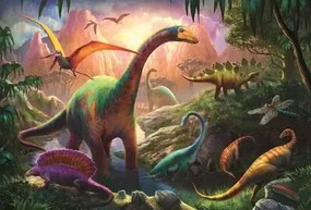 Trefl - Puzzle - Svět dinosaurů / 100 dílků / 41 x 27.8 cm / věk 5+