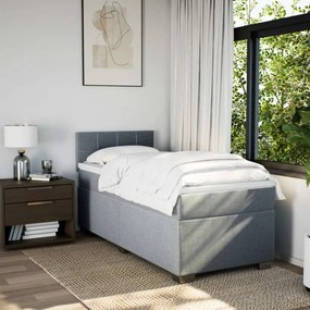 Box spring postel s matrací světle šedá 80 x 200 cm textil 3288015