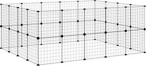 36panelová ohrádka pro zvířata s dvířky černá 175 x 140 x 70 cm ocel 3114039