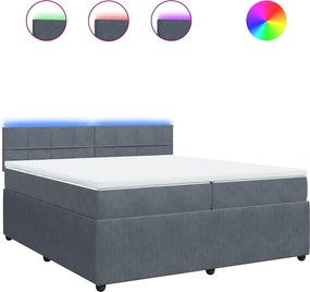 Box spring postel s matrací tmavě šedá 200x200 cm samet 3290131