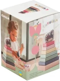 CUBIKA Pastel 15894 Barevná pyramida se slepičkou - dřevěná skládačka