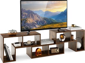 Costway 3dílná dřevěná TV skříňka pro TV do 65" Volně kombinovatelný TV – hnědý