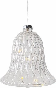 LED skleněný zvonek, čirý, Ø 9 × 10 cm, 5 diod, IP20 interiér, 1× AAA