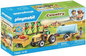 Set figurek a příslušenství playmobil 71442 traktor s přívěsem a nádrží na vodu