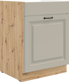 STILO ac | dolní skříňka 60 ZL 1S dřezová | 60 cm | PREMIUM BOX | artisan/světle šedá