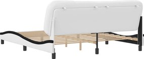 Rám postele bez matrace Hvar bílý a černý 180 x 200 cm umělá kůže 3208022