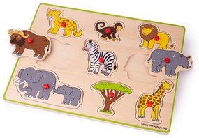 Bigjigs Toys Vkládací puzzle safari