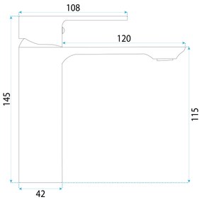 Rea Drop, umyvadlová baterie h-145, zlatá matná, REA-B8975