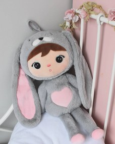 Metoo Panenka králík šedo-růžový se jménem Kristýnka 50 cm