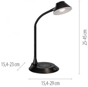 JUST LIGHT. 14414-18-LED Stm stolní lampa s nabíjením PUCKI LED/4,5W/230V černá