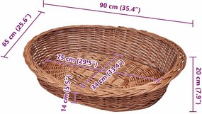 Proutěný koš / pelech pro psa přírodní 90 cm 170340