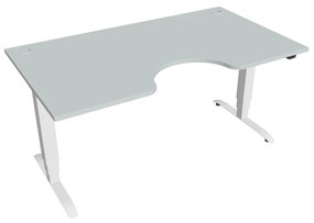 Hobis Motion Elektr. nastavitelný stůl 160x90 - HOBIS ERGO MOTION MSE 3 1600 Dekor stolové desky: šedá, Barva kovové podnože: bílá