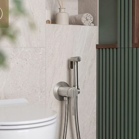 Rea, Podomítková bidetová baterie Rea Grace Brush Nickel, REA-B4501