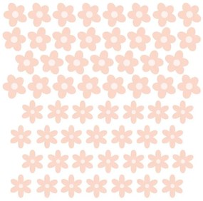 Pastelowe Love Samolepky na stěnu KVĚTINY růžové