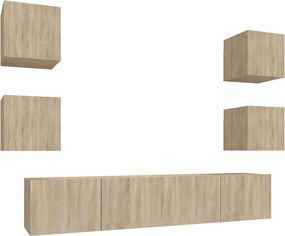 6dílný set TV skříněk dub sonoma kompozitní dřevo 3114256