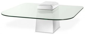 Stříbrný Konferenční stůl Orient 105 × 105 × 44 cm EICHHOLTZ