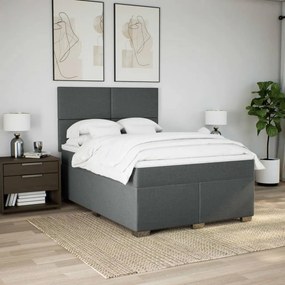 Box spring postel s matrací tmavě šedá 140x200 cm textil 3292805