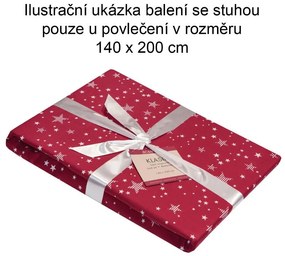 SCANquilt povlečení KLASIK hvězdičky červenobílá 140 x 200/70 x 90 cm