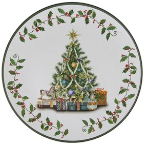 Vánoční plastový talíř/podnos se stromkem - Ø 33 cm